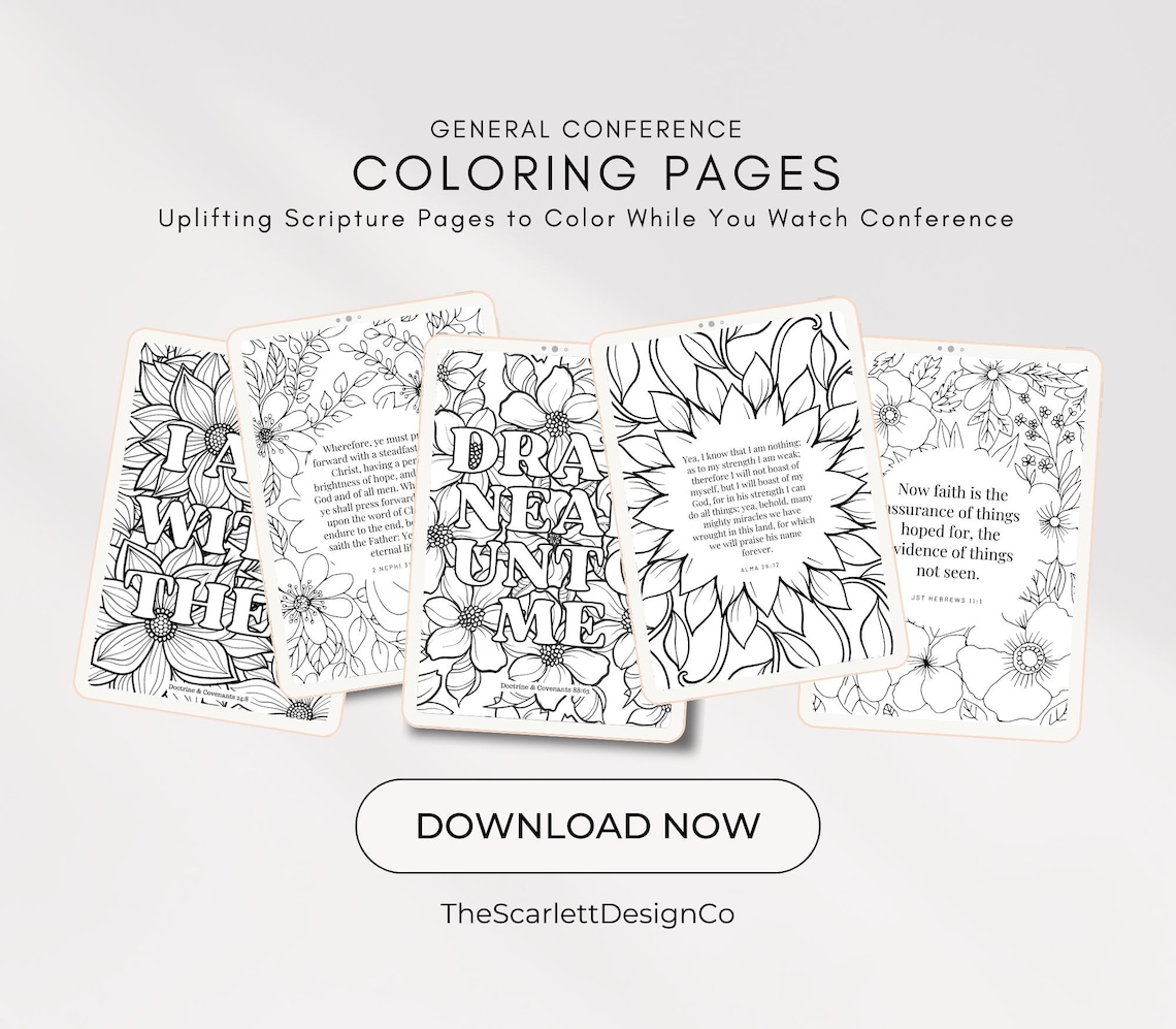 LDS General Conference Coloring Pages: Scripture Bundle (PDF Pattern ...