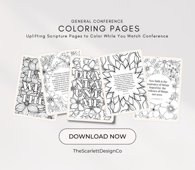 LDS General Conference Coloring Pages: Scripture Bundle (PDF Pattern ...