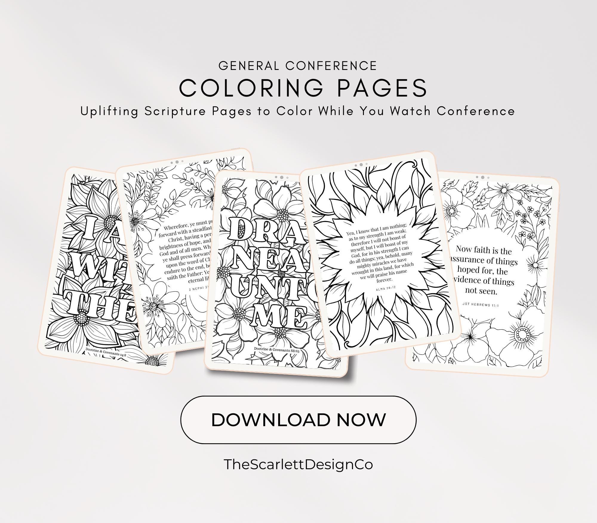 LDS General Conference Coloring Pages: Scripture Bundle (PDF Pattern ...
