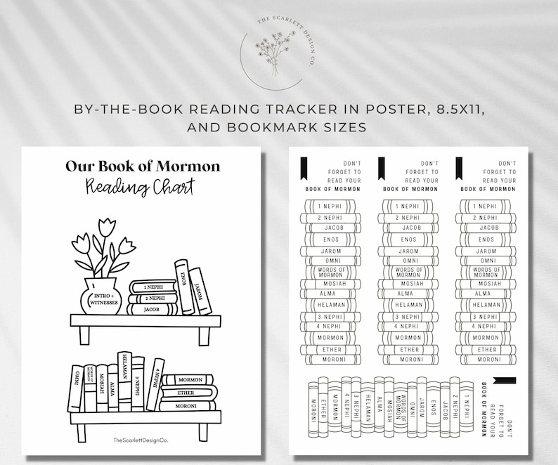 Book of Mormon Reading Charts: Scripture Study (printable PDF) - Etsy