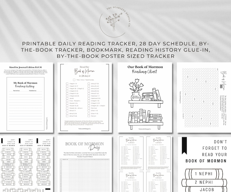 Book of Mormon Reading Charts | Printable Scripture Study Helps ...