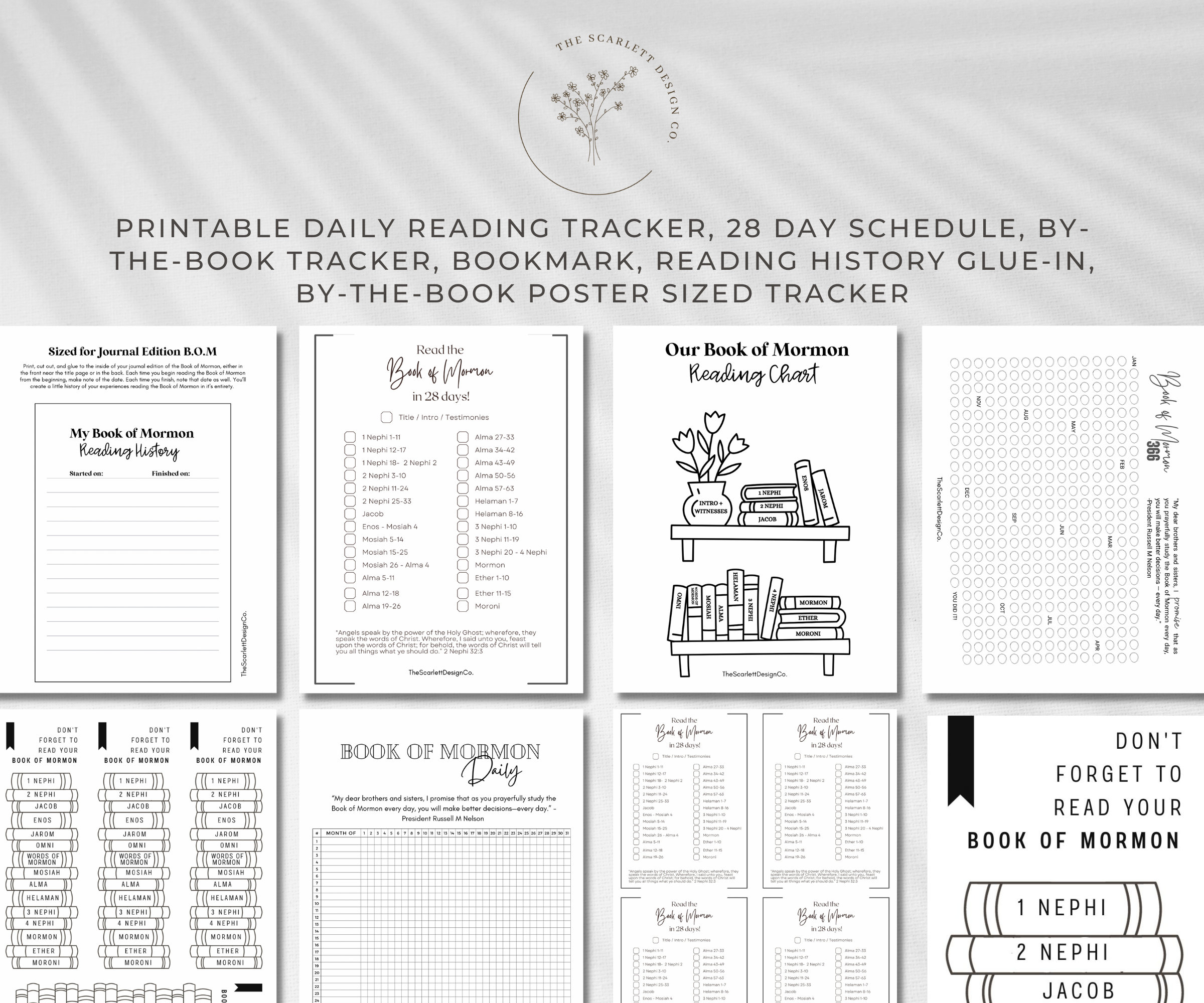 Book of Mormon Reading Charts | Printable Scripture Study Helps ...