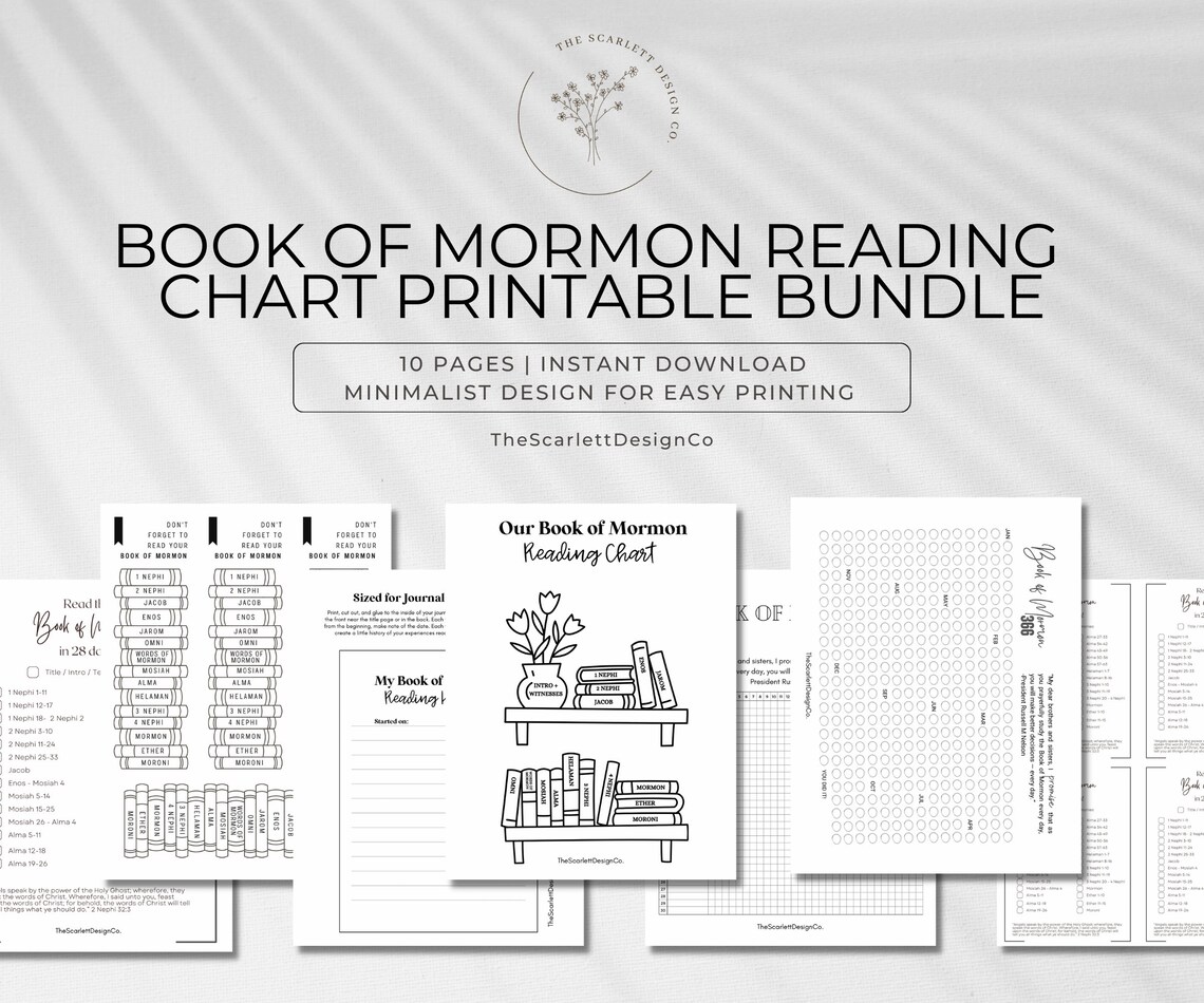 Book of Mormon Reading Charts | Printable Scripture Study Helps ...