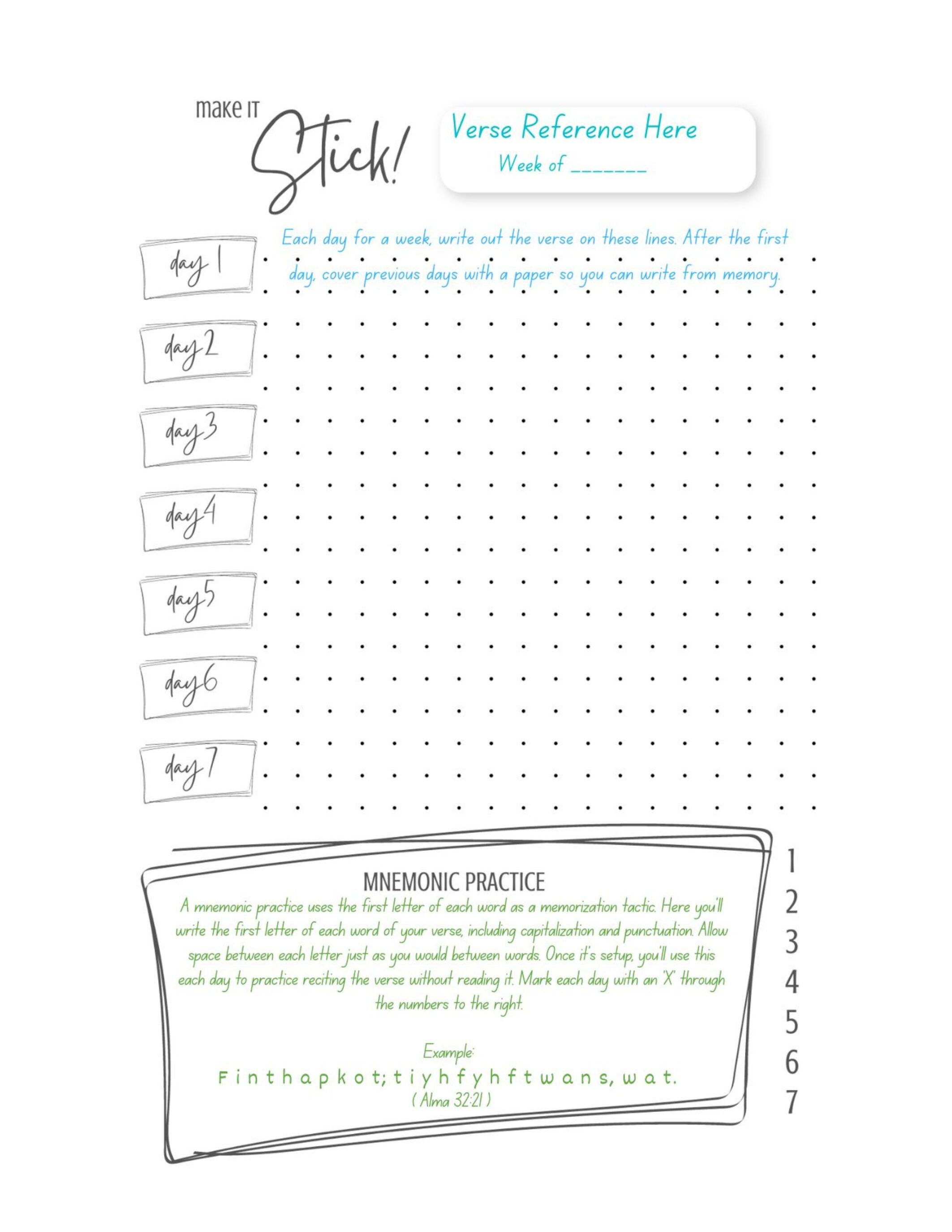 Scripture Verse Study Memorize Printable Deep Dive Scripture Verse