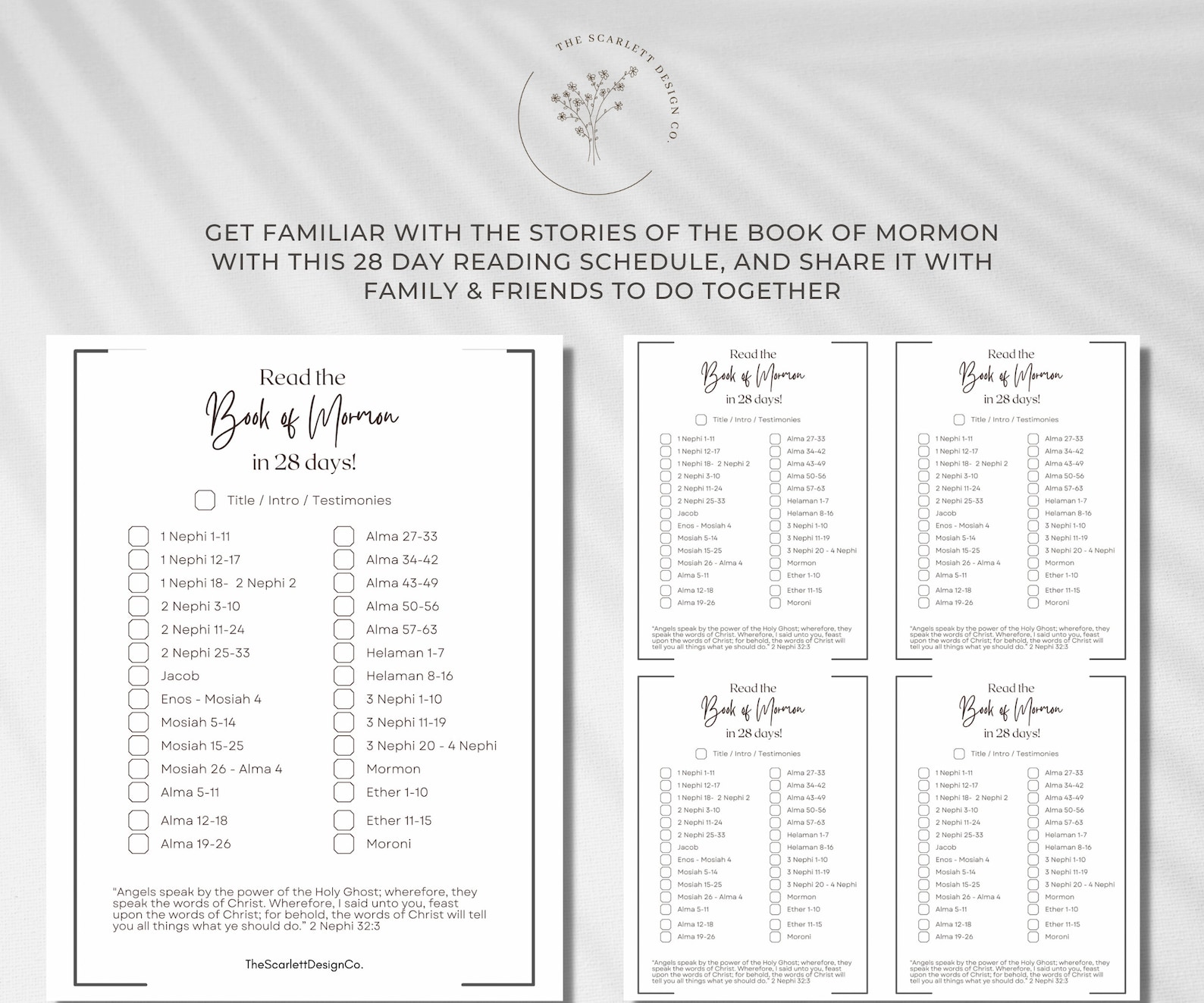 Book of Mormon Reading Charts | Printable Scripture Study Helps ...