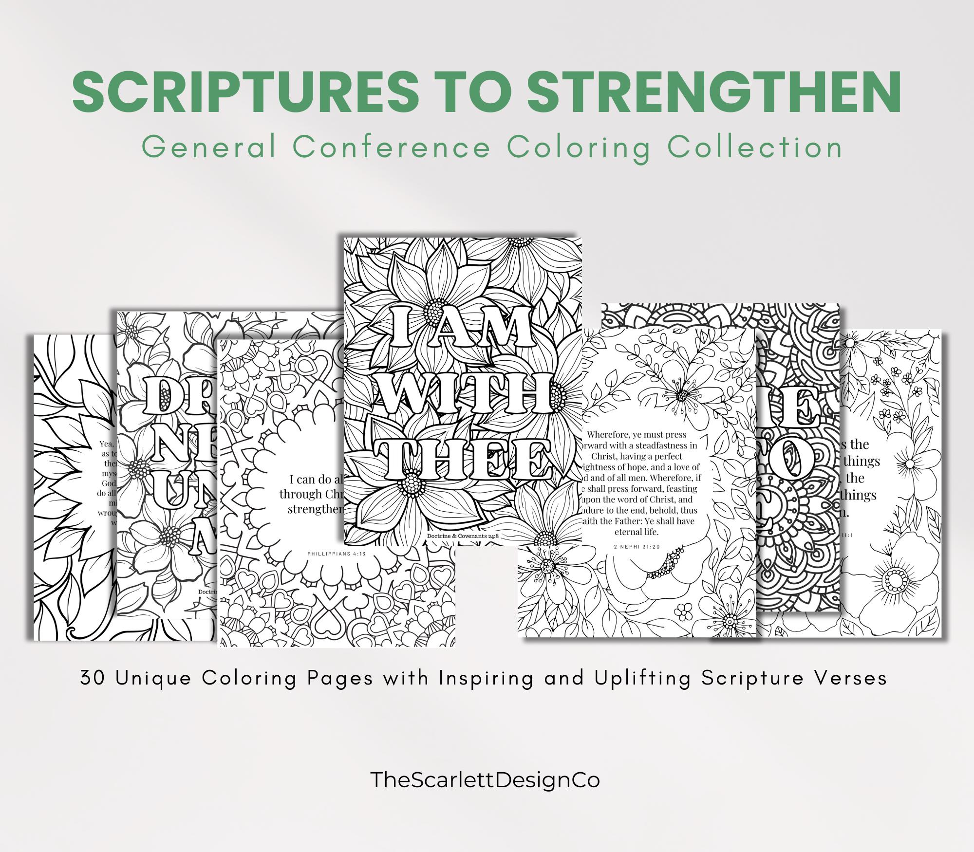 LDS General Conference Coloring Pages: Scripture Bundle (PDF Pattern ...