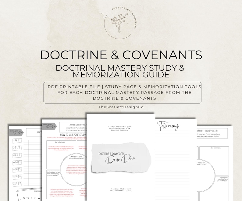 Doctrine & Covenants Study + Memorization Guide | Deep Dive Printable ...