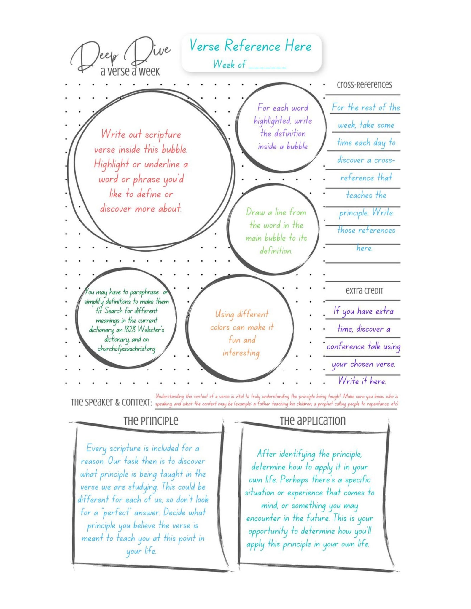 Scripture Verse Study Memorize Printable Deep Dive Scripture Verse