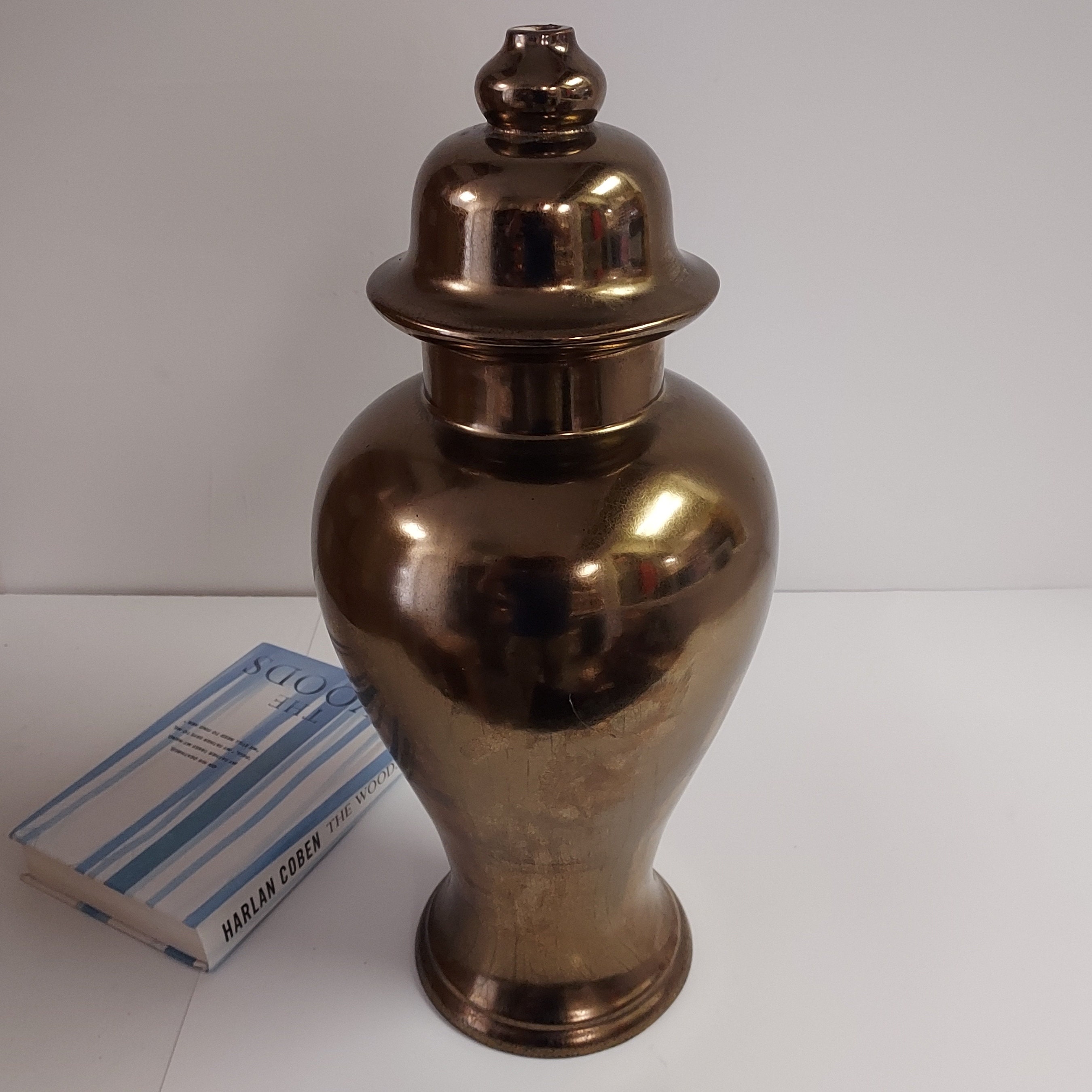 Vintage Large Ceramic Ginger Jar - Metallic Bronze Finish - Etsy