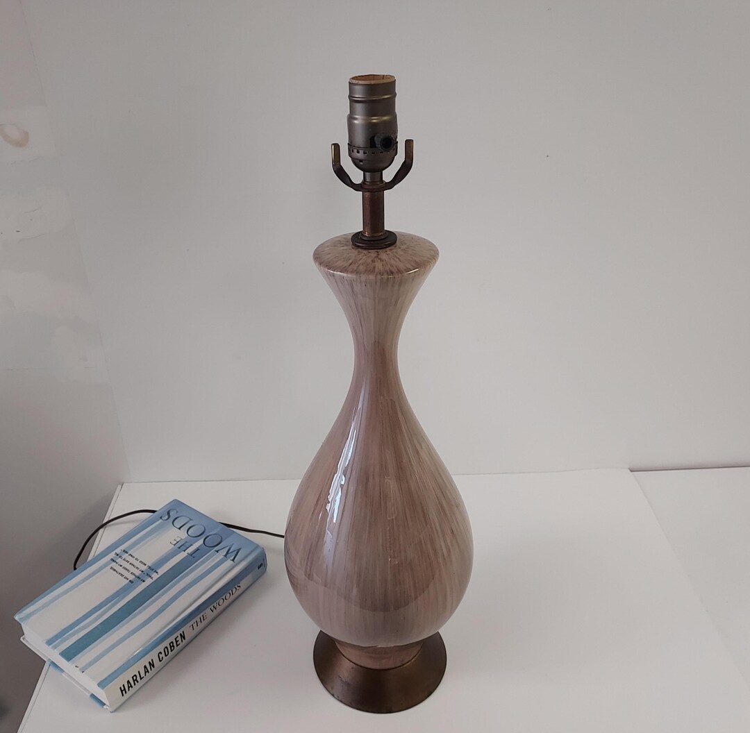 Mid Century Modern Ceramic Table Lamp - Lilac Finish - Re Wired - Etsy