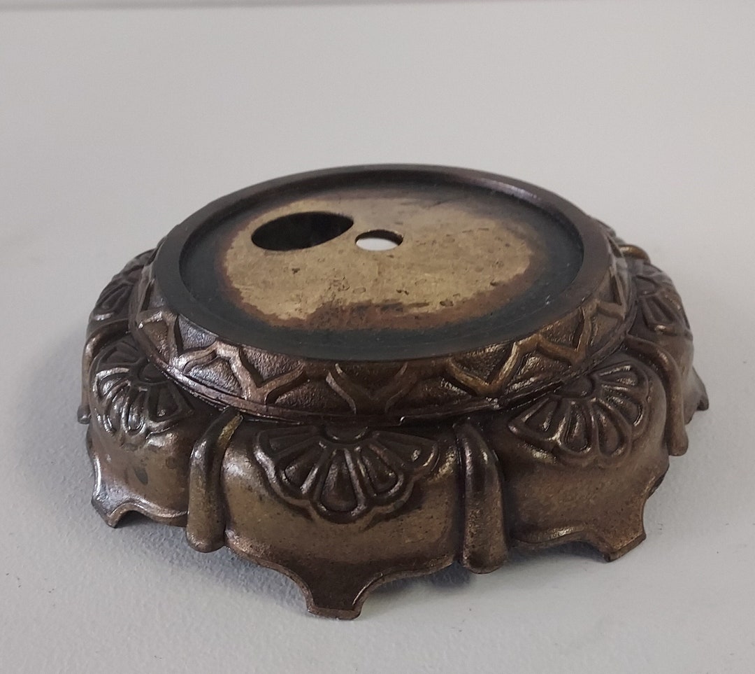 Vintage Cast Zinc Table Lamp Base Dark Antique Brass Finish - Etsy