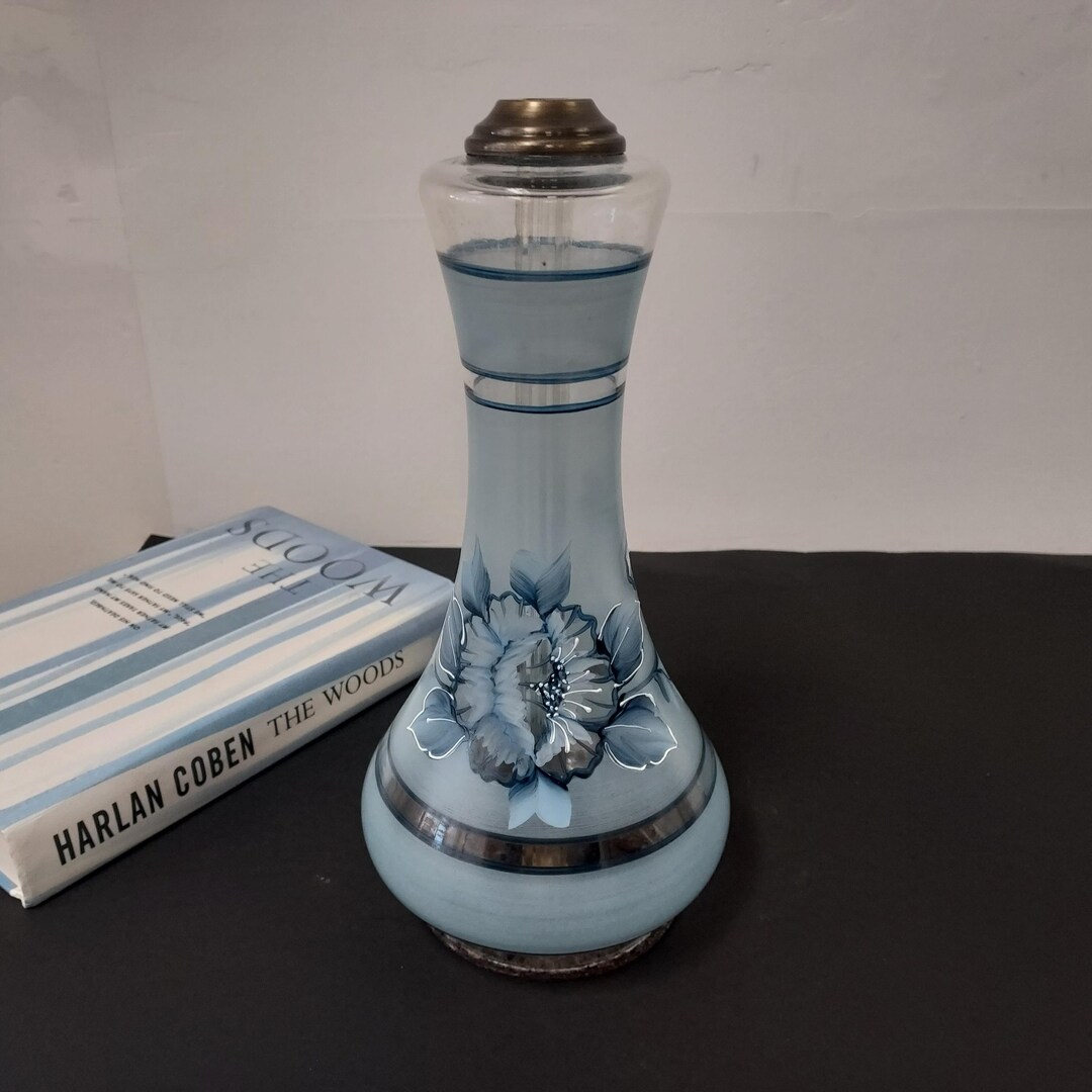 Vintage Blue Floral Glass Body - Etsy