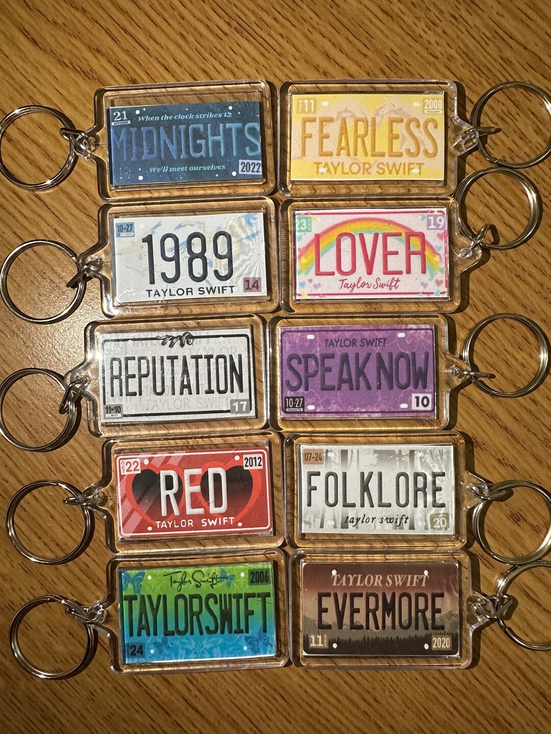 Taylor Swift Album Number Plate Keychains - Etsy