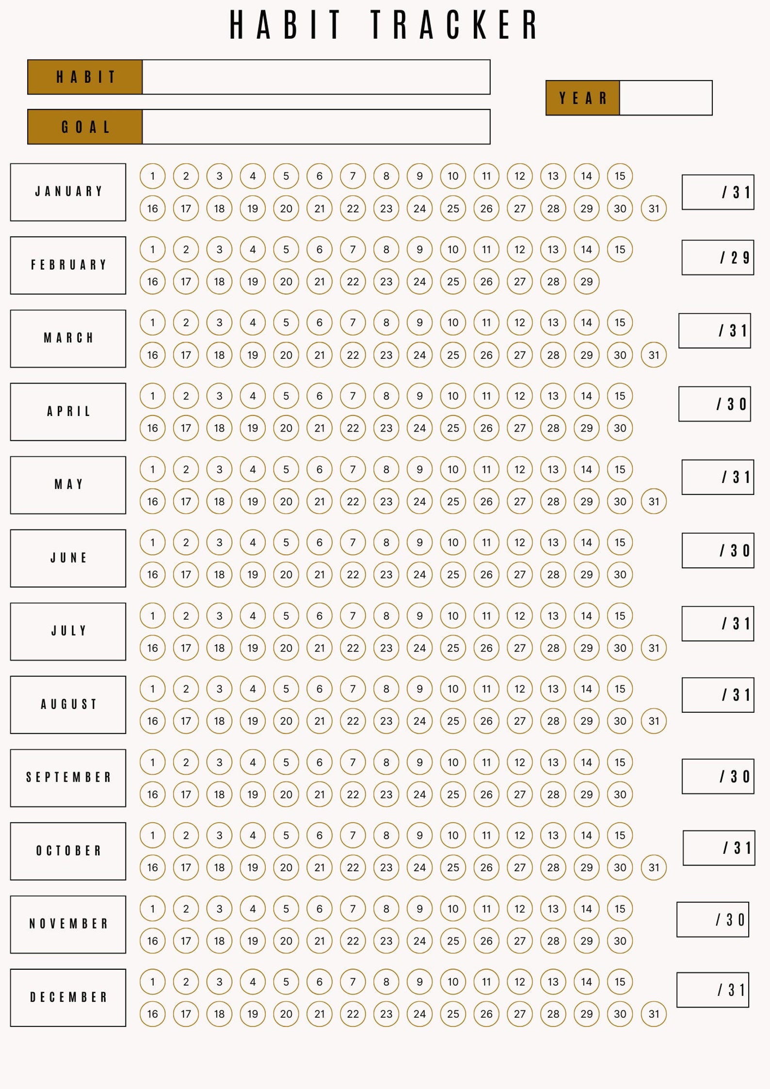 Daily Habit Tracker - Reach Your Goals With Canva and PDF Templates - Etsy