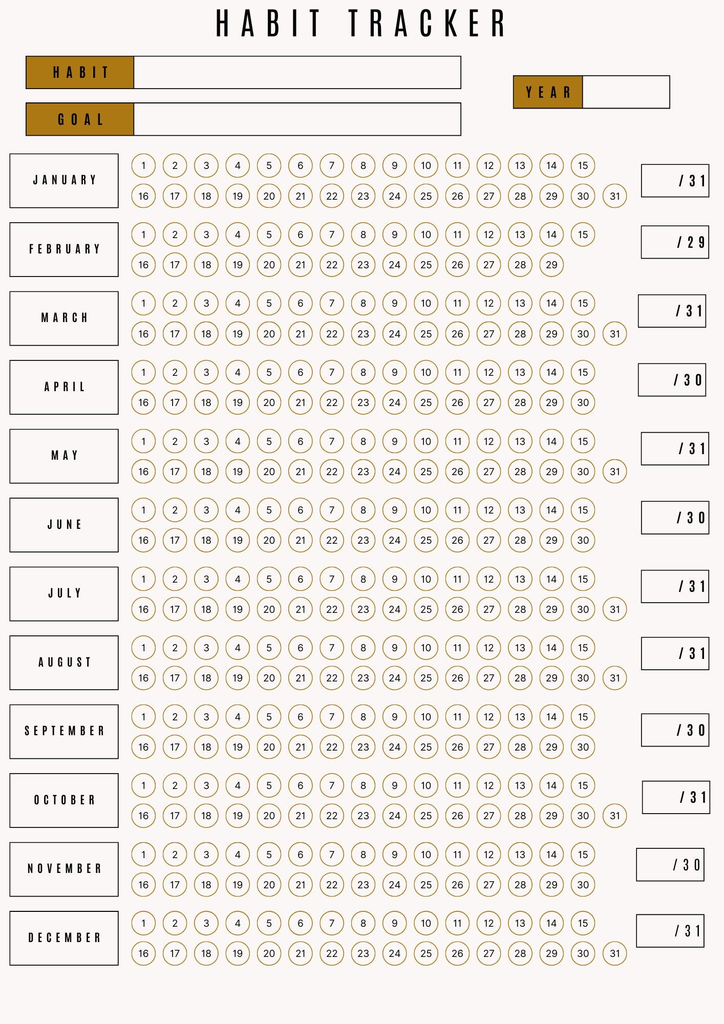 Daily Habit Tracker - Reach Your Goals With Canva and PDF Templates - Etsy
