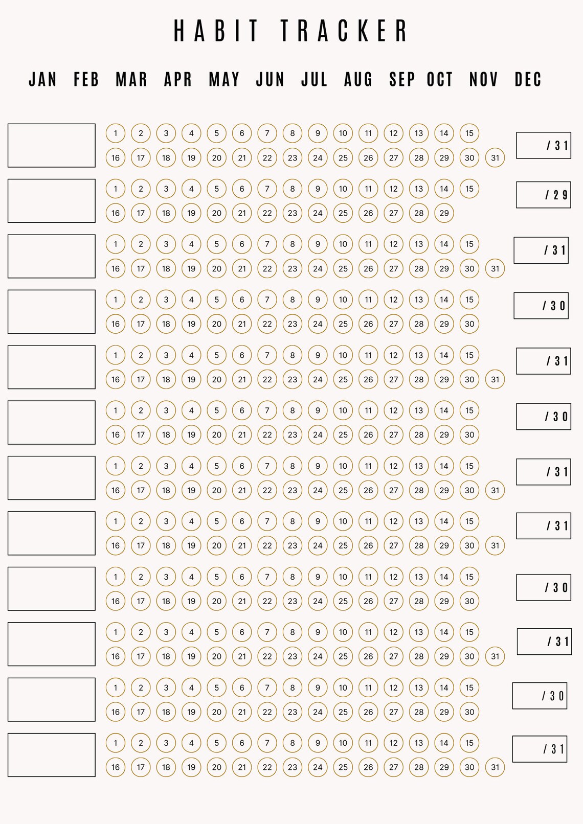 Daily Habit Tracker - Reach Your Goals With Canva and PDF Templates - Etsy