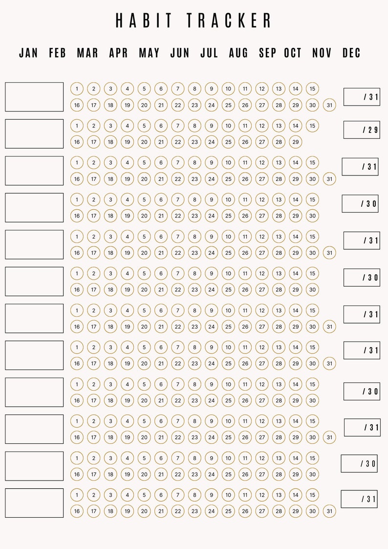 Daily Habit Tracker - Reach Your Goals With Canva and PDF Templates - Etsy