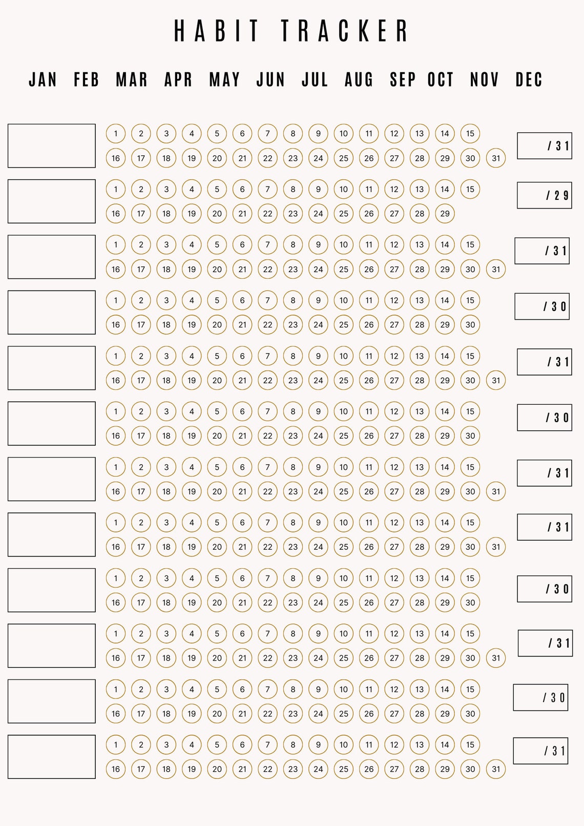 Daily Habit Tracker - Reach Your Goals With Canva and PDF Templates - Etsy