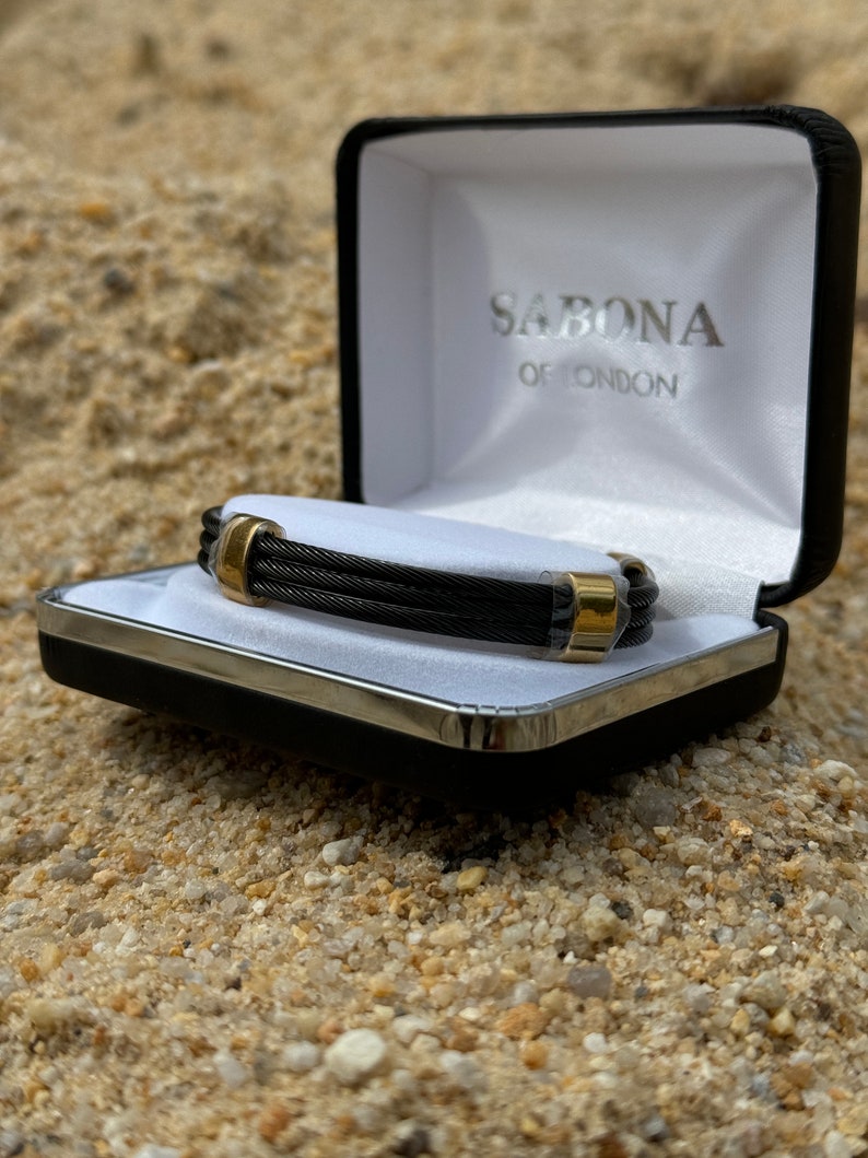 Men's Anti-anxiety Bracelet in Black & Gold - Thoughtful Stress Relief ...