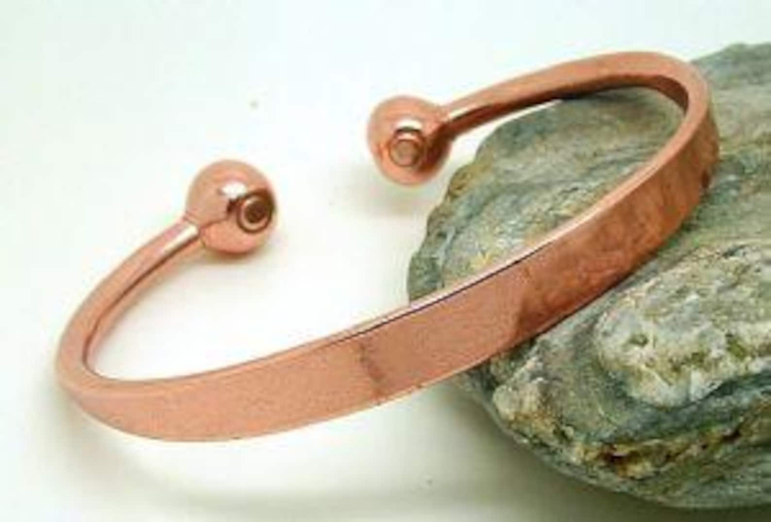 Large Handmade Copper Bangles for Men - Copper Jewelry Ideas - Pure ...