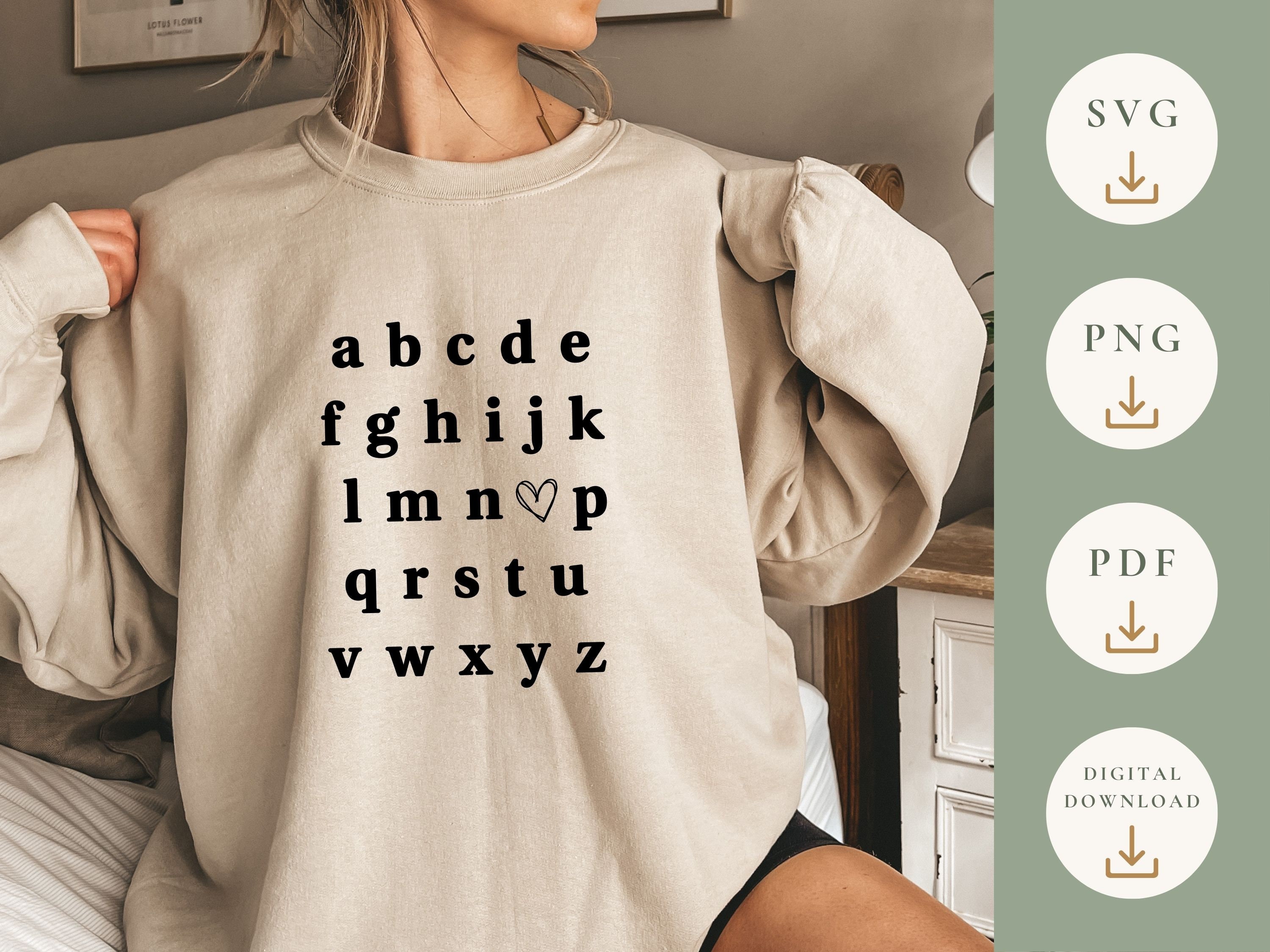 Cute Alphabet SVG for Cricut or Custom Projects Instant Download, PNG ...