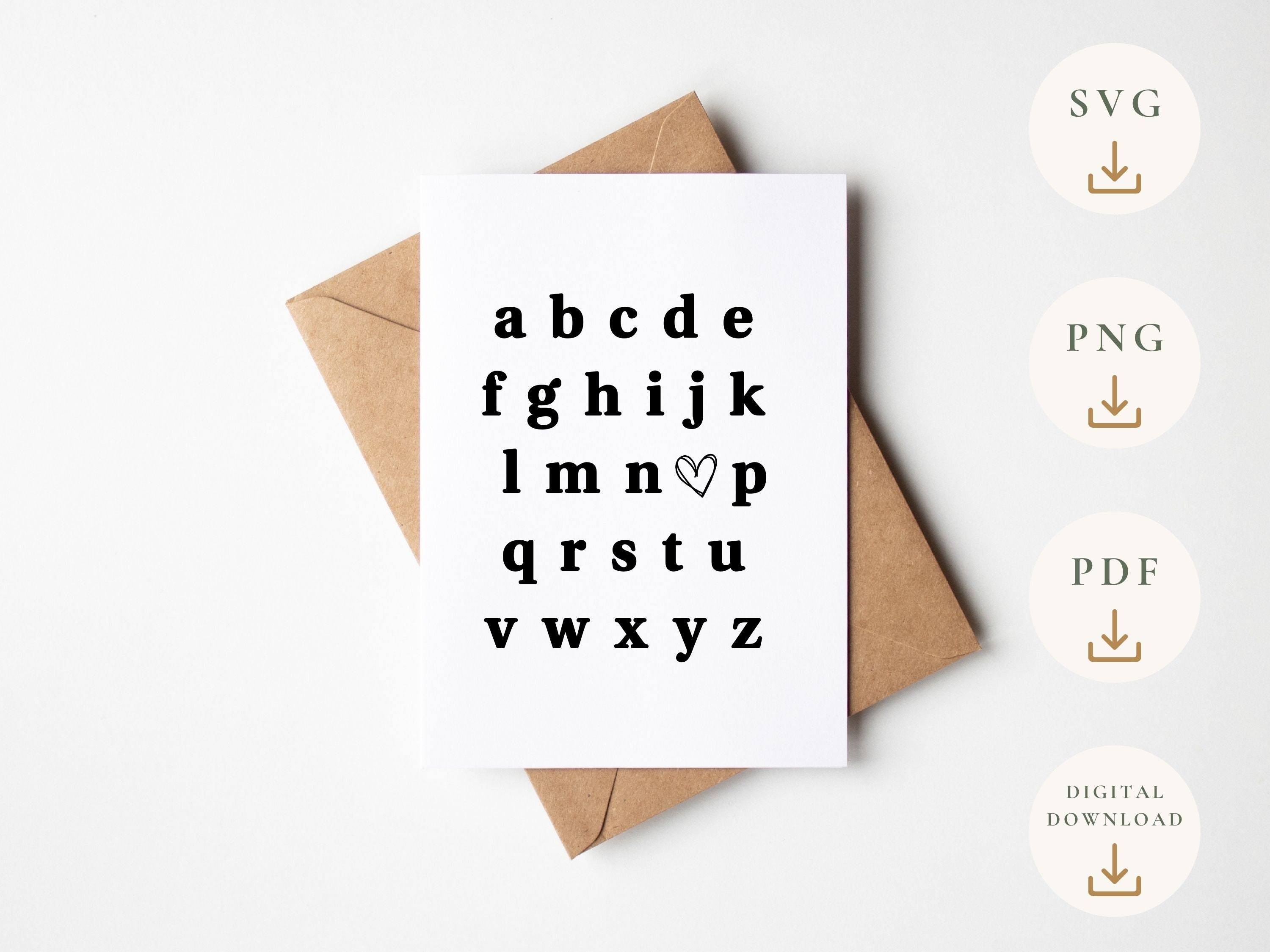 Cute Alphabet SVG for Cricut or Custom Projects Instant Download, PNG ...