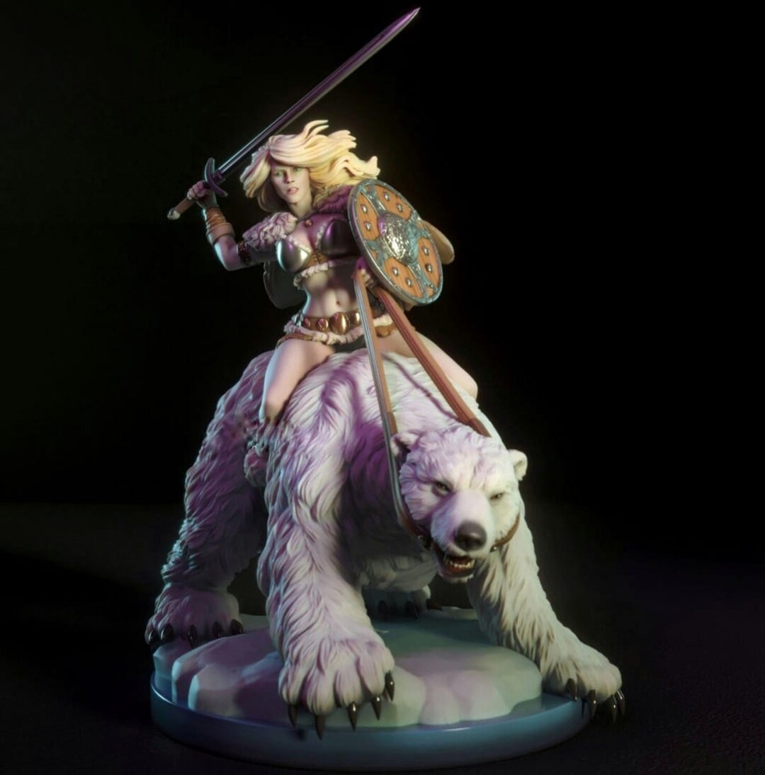 Hilde the Barbarian Figure 3d Printer Stl File google Drive Download - Etsy