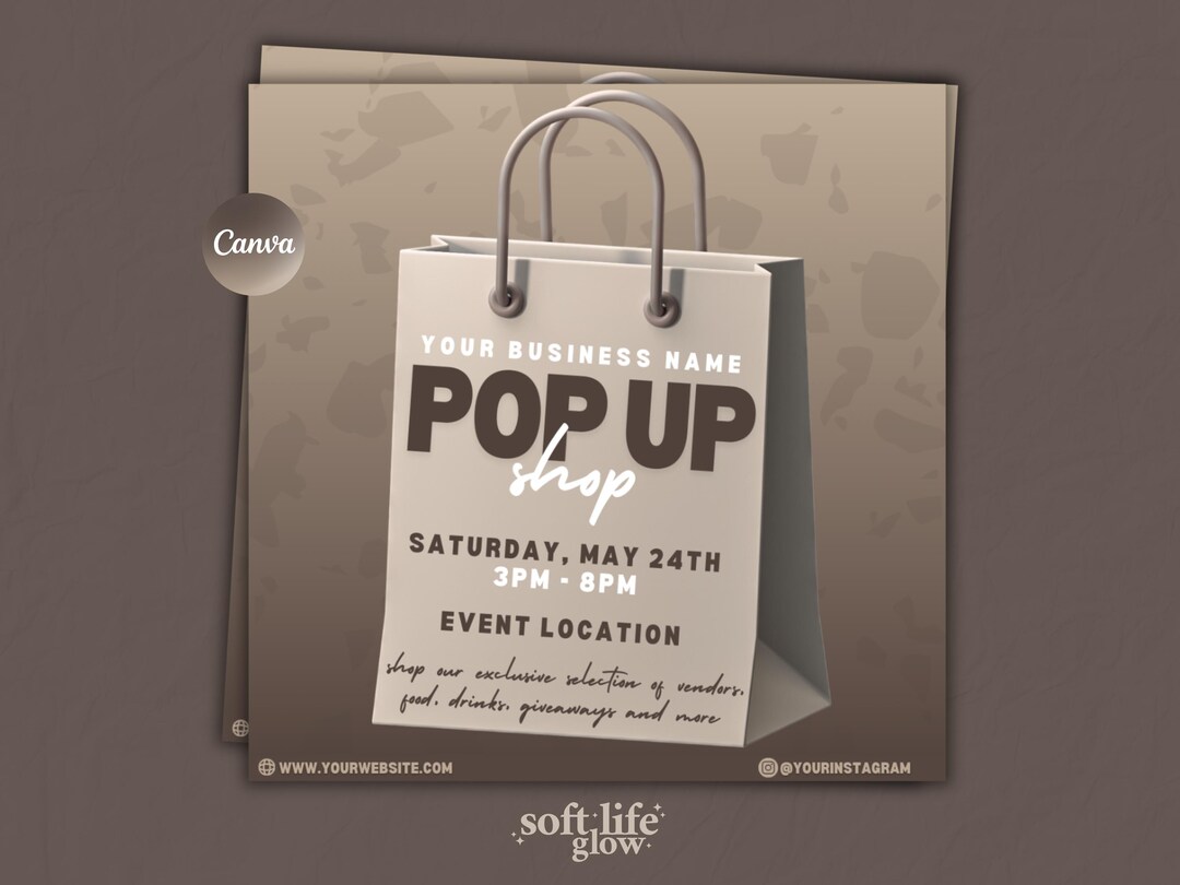 Pop up Shop Flyer, DIY Flyer Template Design, Shop Now Flyer, Sip and ...