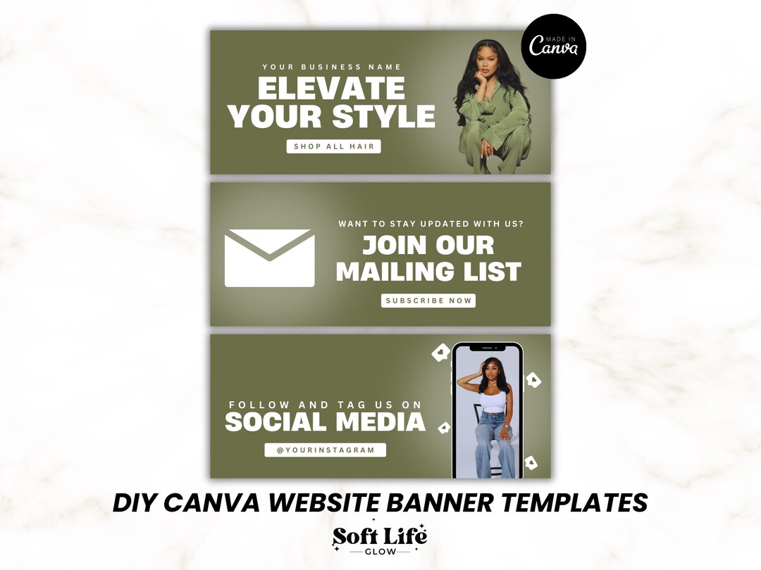 Editable Web Slide Banners, DIY Web Slide Banners, Boutique Business ...