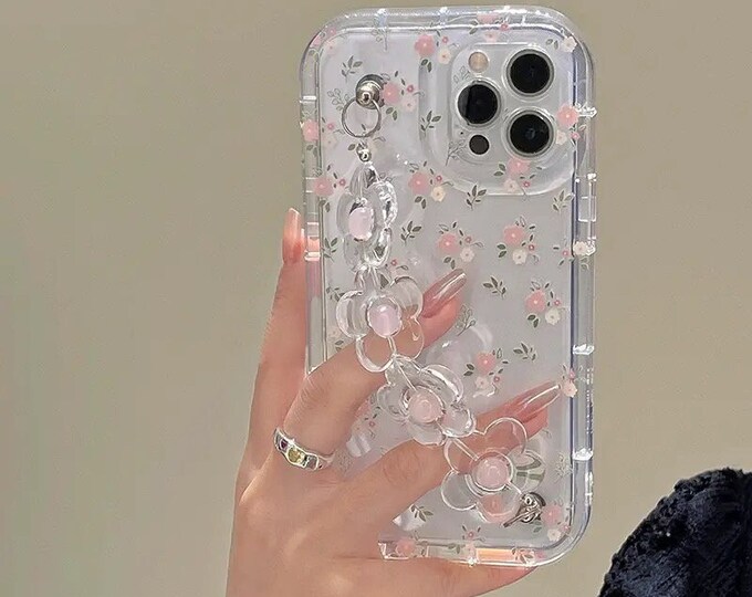 3D Floral Wrist Phone Chain Soft Case for iPhone 15, 15 Pro, 15 Max - Etsy