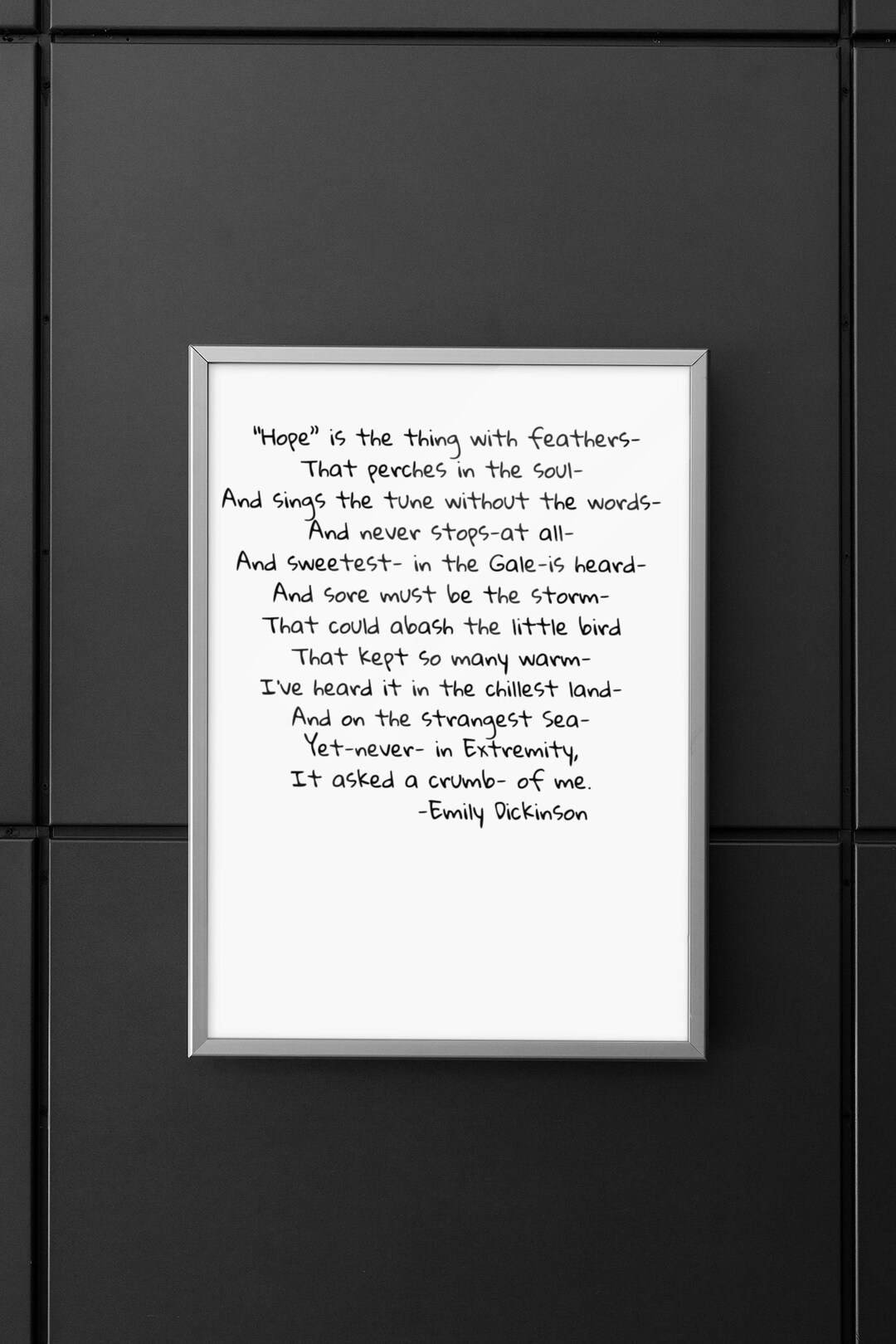 Emily Dickinson Poem, Framed Poster, Vertical Poster, Poetry Lover ...