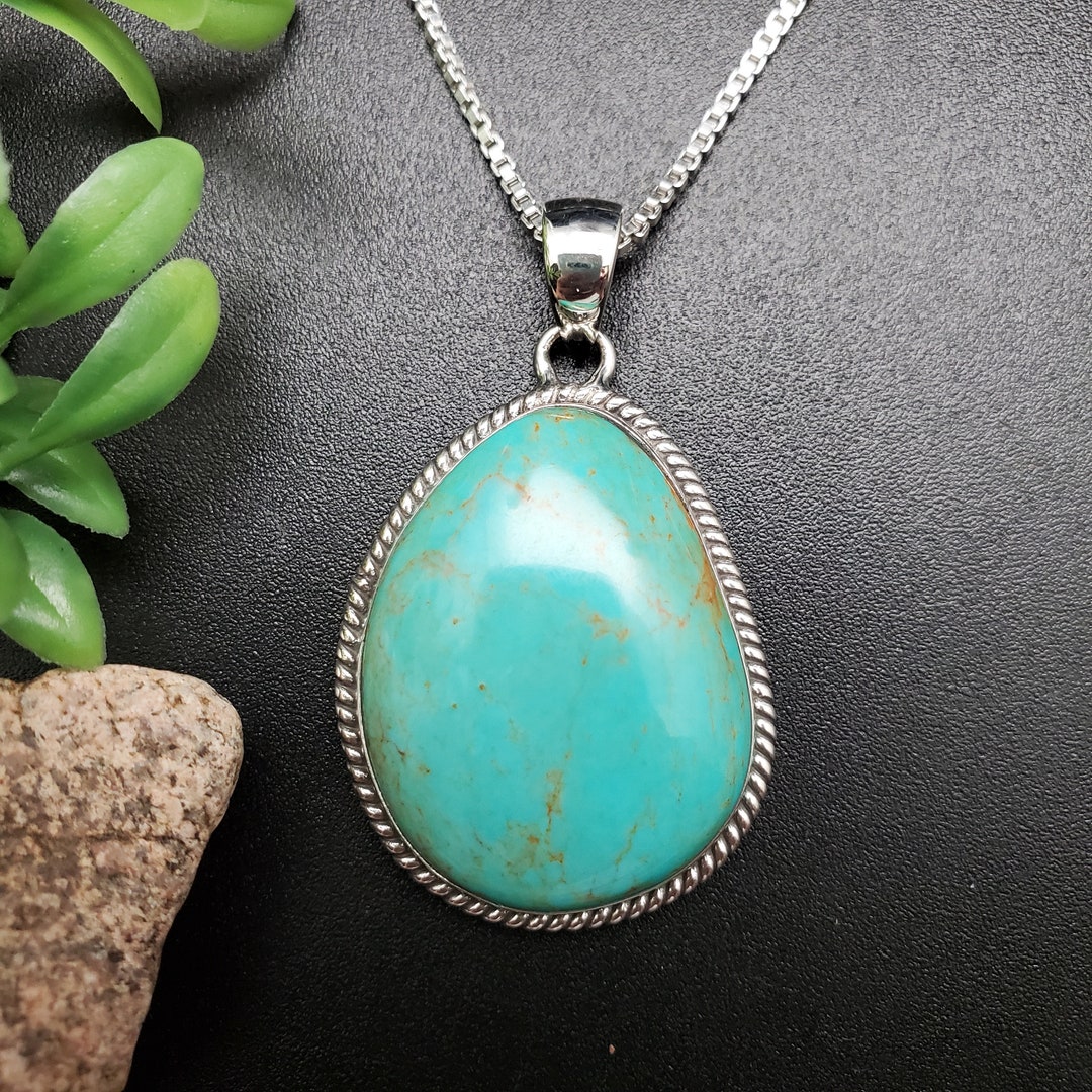 ATS#PD209 | Lovely Royston Turquoise Necklace Pendant, Southwestern ...