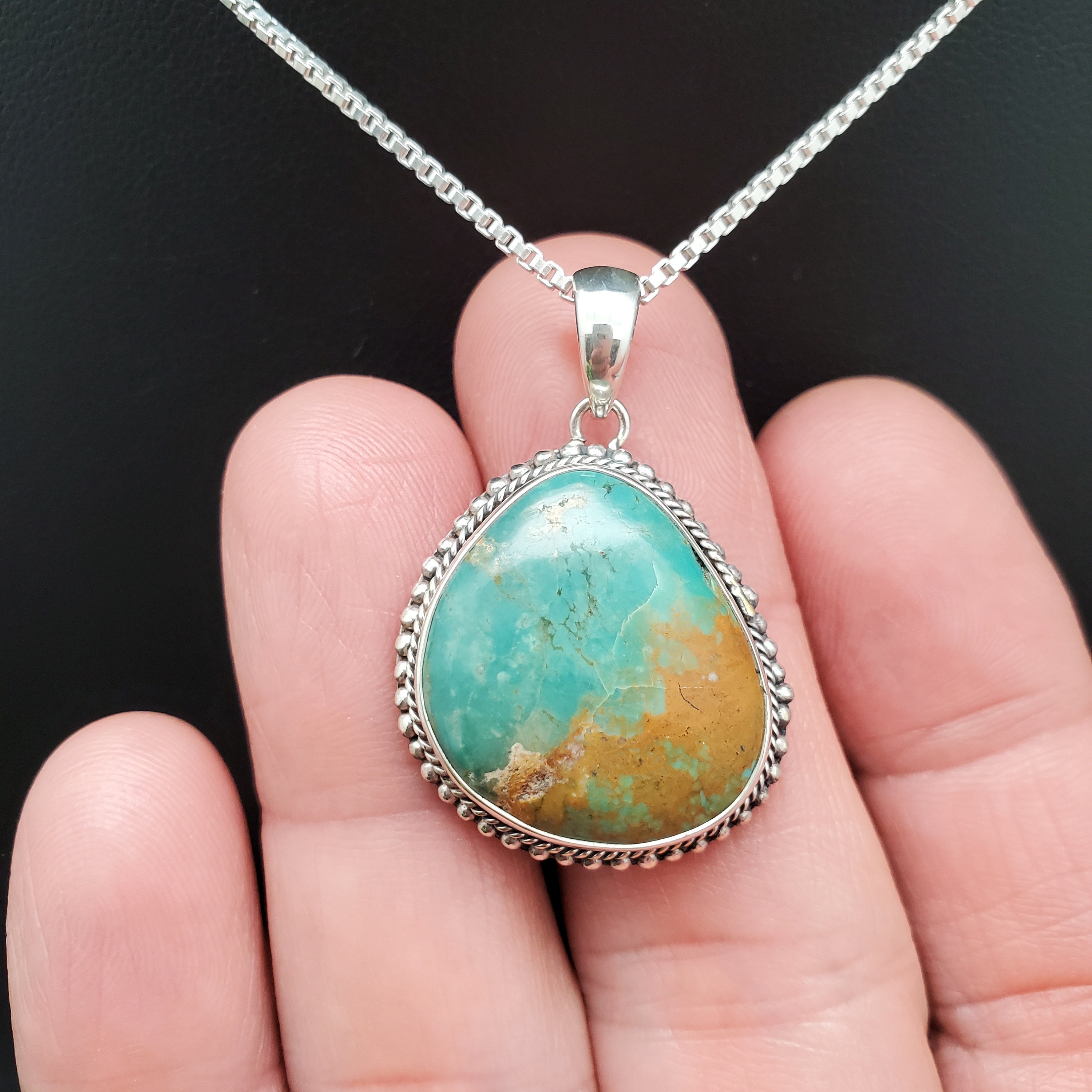 ATSPD155 Lovely Number 8 Turquoise Necklace Pendant, Southwestern ...