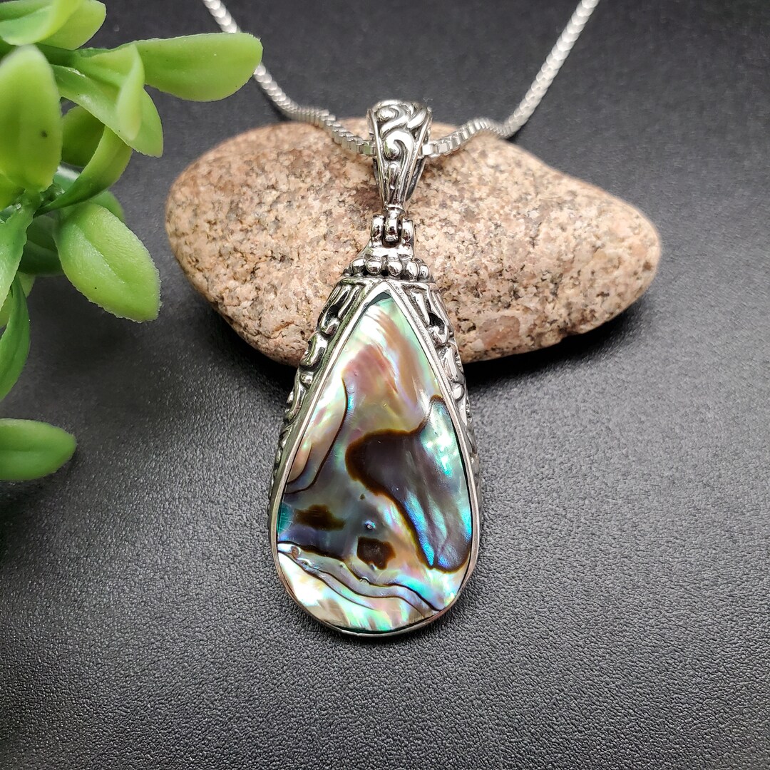 ATS-AYU236 | Inlay Abalone Shell Necklace Pendant Option With Silver ...