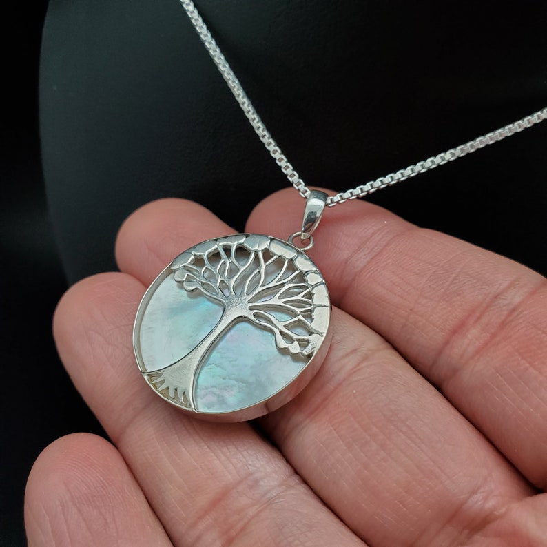 ATS-AYU244 | White Mother of Pearl Money Tree Necklace Pendant Option ...