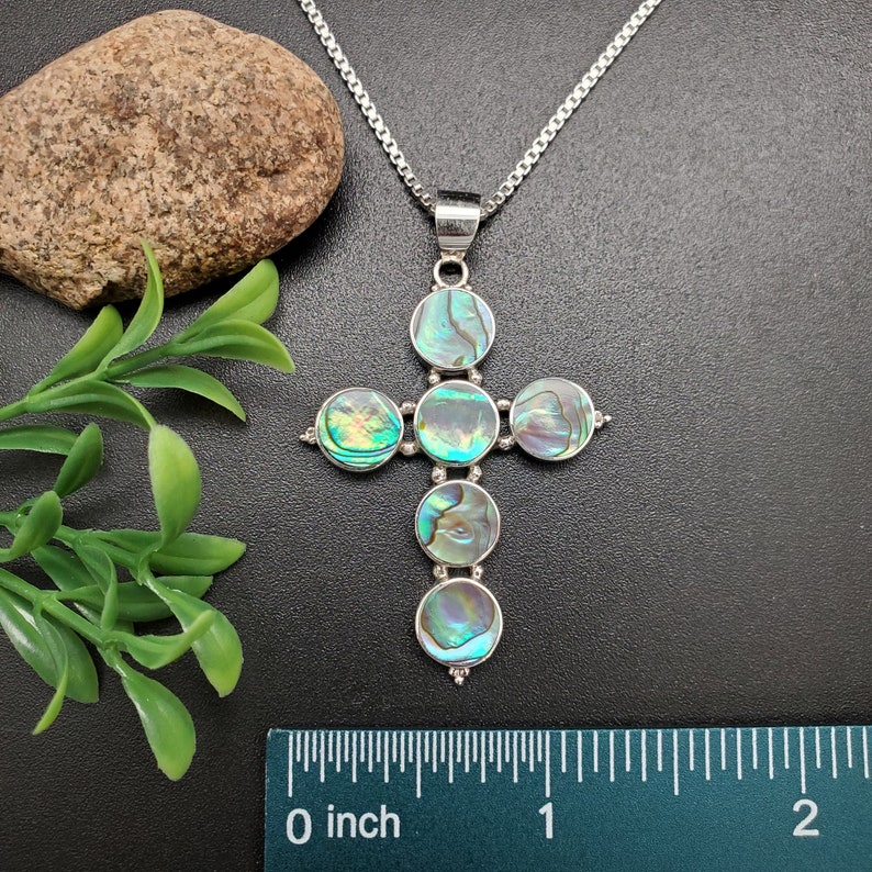 ATS-AYU249 | Inlay Abalone Shell Cross Necklace Pendant Option With ...