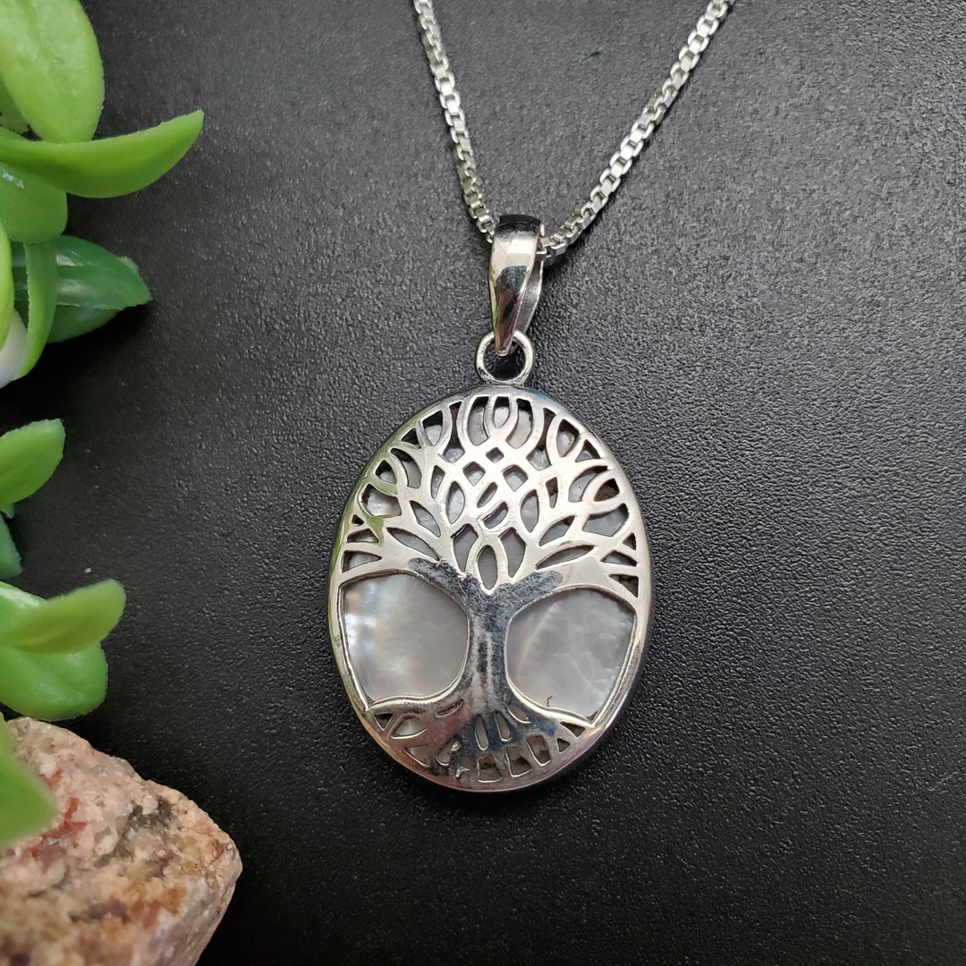 FFD #450 | White Mother of Pearl Money Tree Necklace Pendant Option ...