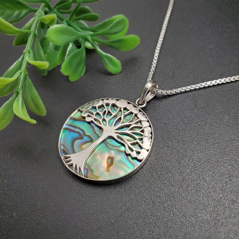 ATS-AYU242 | Inlay Abalone Shell Money Tree Necklace Pendant Option ...