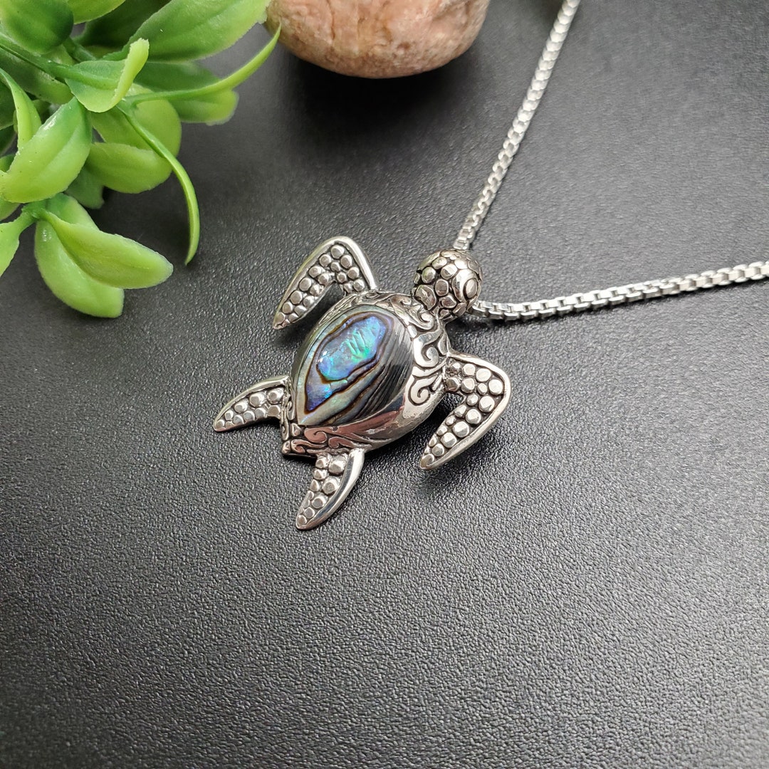 ATS-AYU293 | Lovely Sea Turtle Paua Shell Necklace Pendant Option With ...