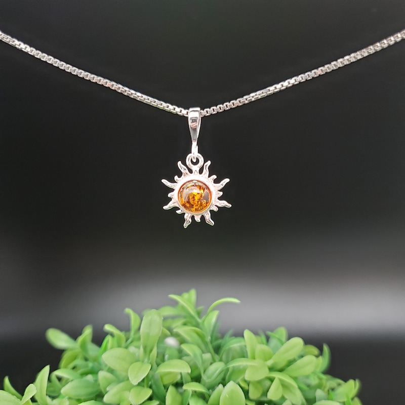 Sun Pendant With Amber - Etsy