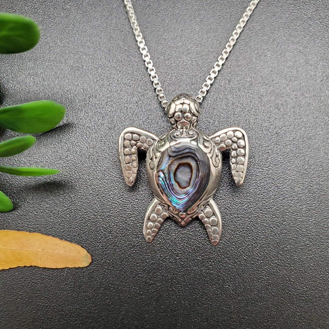ATS-AYU023 | Lovely Sea Turtle Paua Shell Necklace Pendant Option With ...