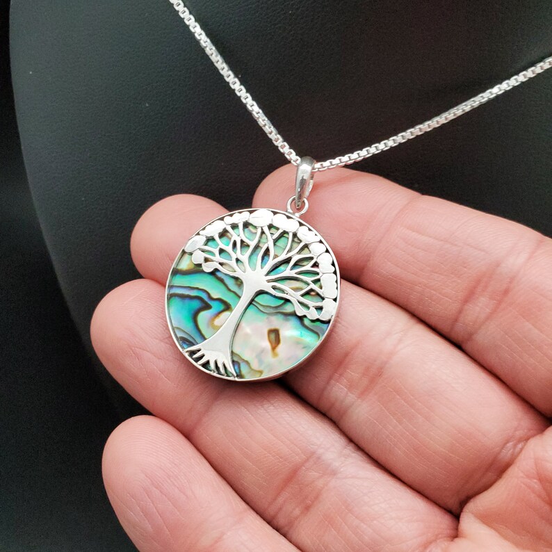 ATS-AYU242 | Inlay Abalone Shell Money Tree Necklace Pendant Option ...