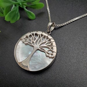 ATS-AYU244 | White Mother of Pearl Money Tree Necklace Pendant Option ...
