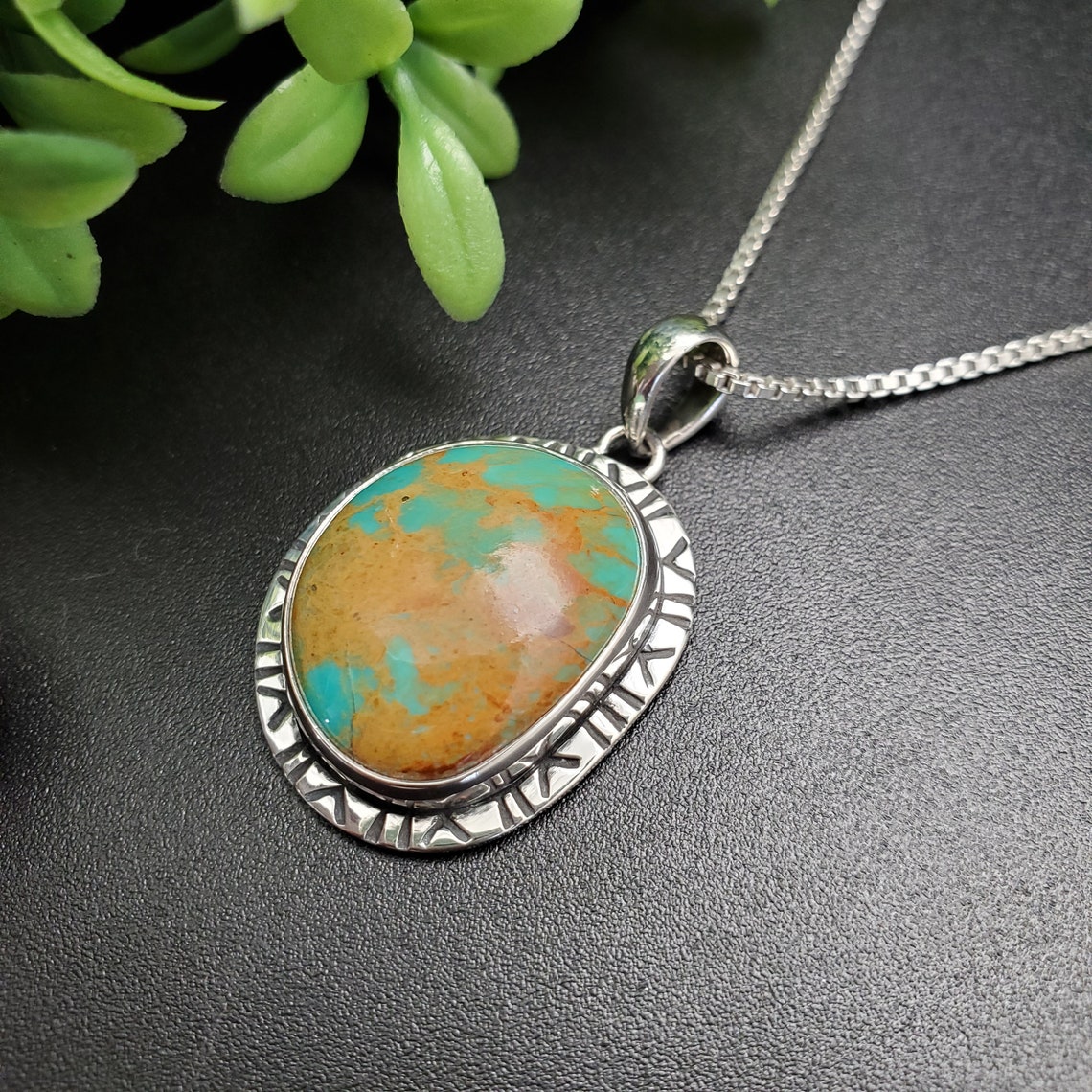ATS#PD166 | Lovely Number 8 Turquoise Necklace Pendant, Southwestern ...