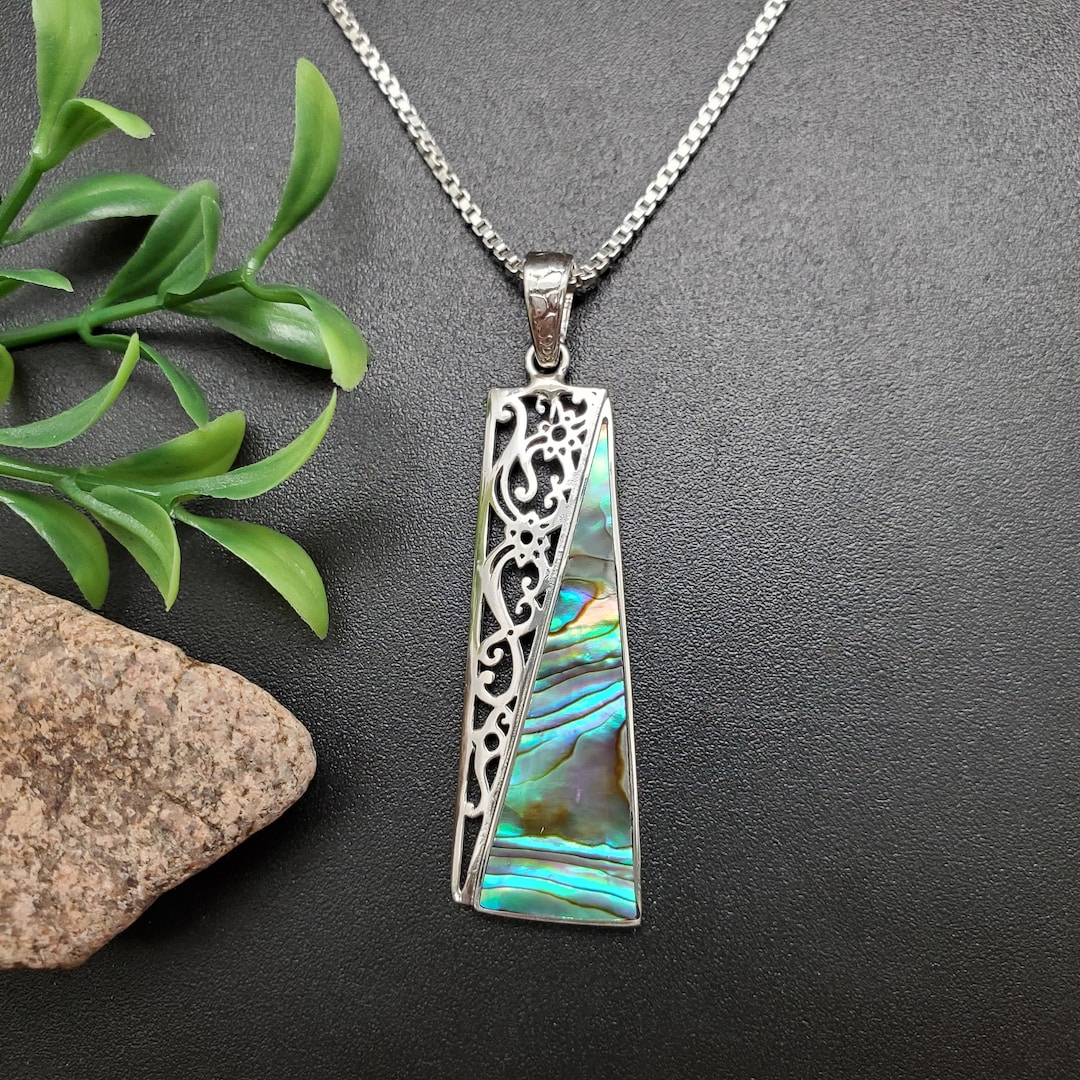 ATS-AYU119 Lovely Abalone Inlay Necklace Pendant Option With Silver ...