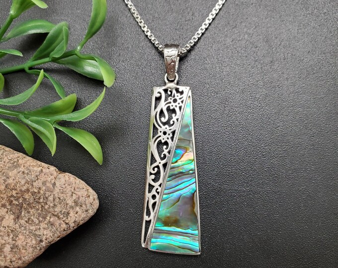 ATS-AYU119 Lovely Abalone Inlay Necklace Pendant Option With Silver ...