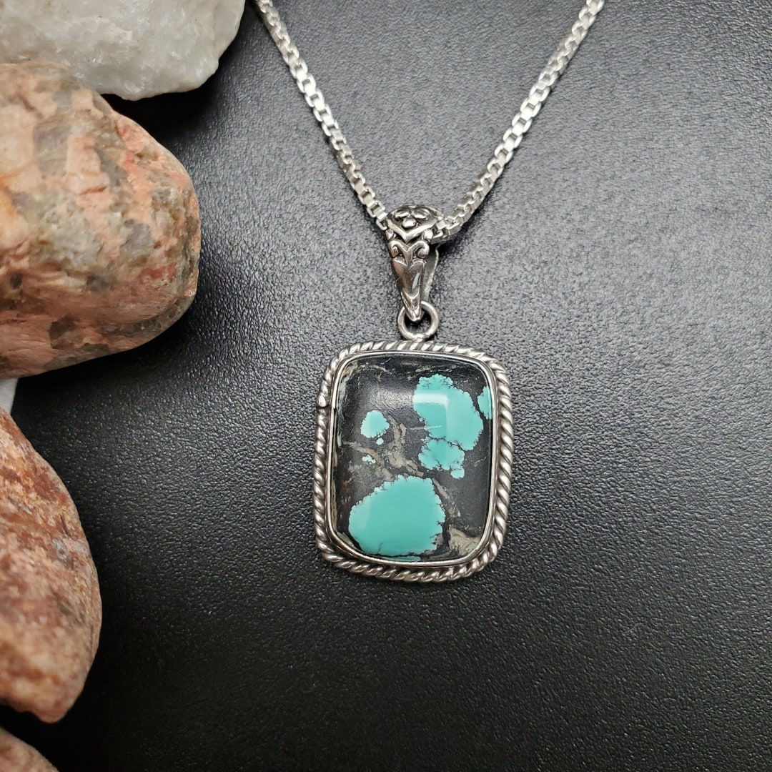 ATSTQP027 Natural Bisbee Turquoise Necklace Pendant With Option of ...