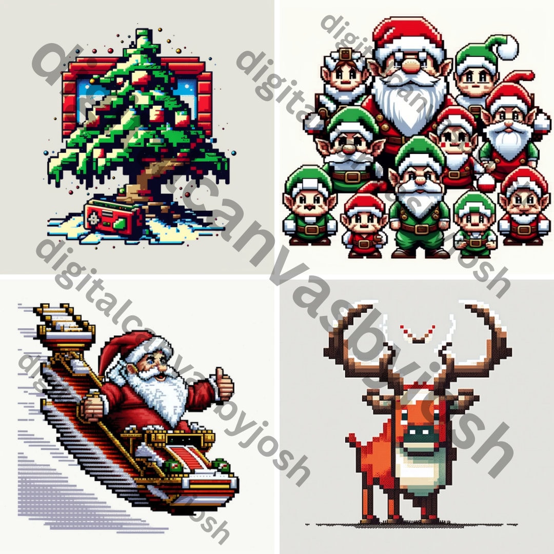 16 Bit Christmas Clipart | Christmas Illustrations | PNG Graphics ...