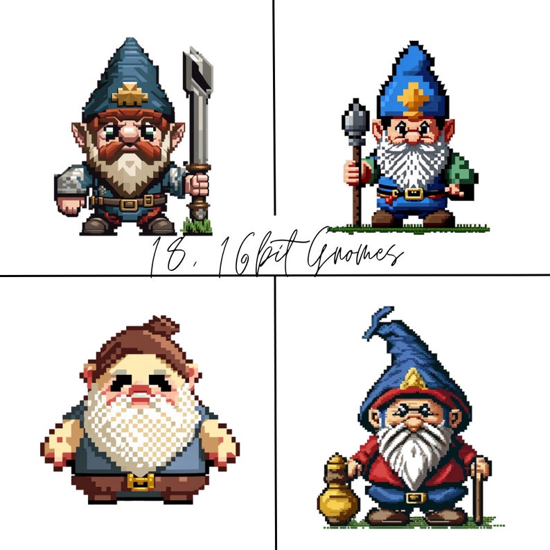 16 Bit Gnome Clipart | Gnome PNG | PNG Graphics | Fantasy Clipart ...