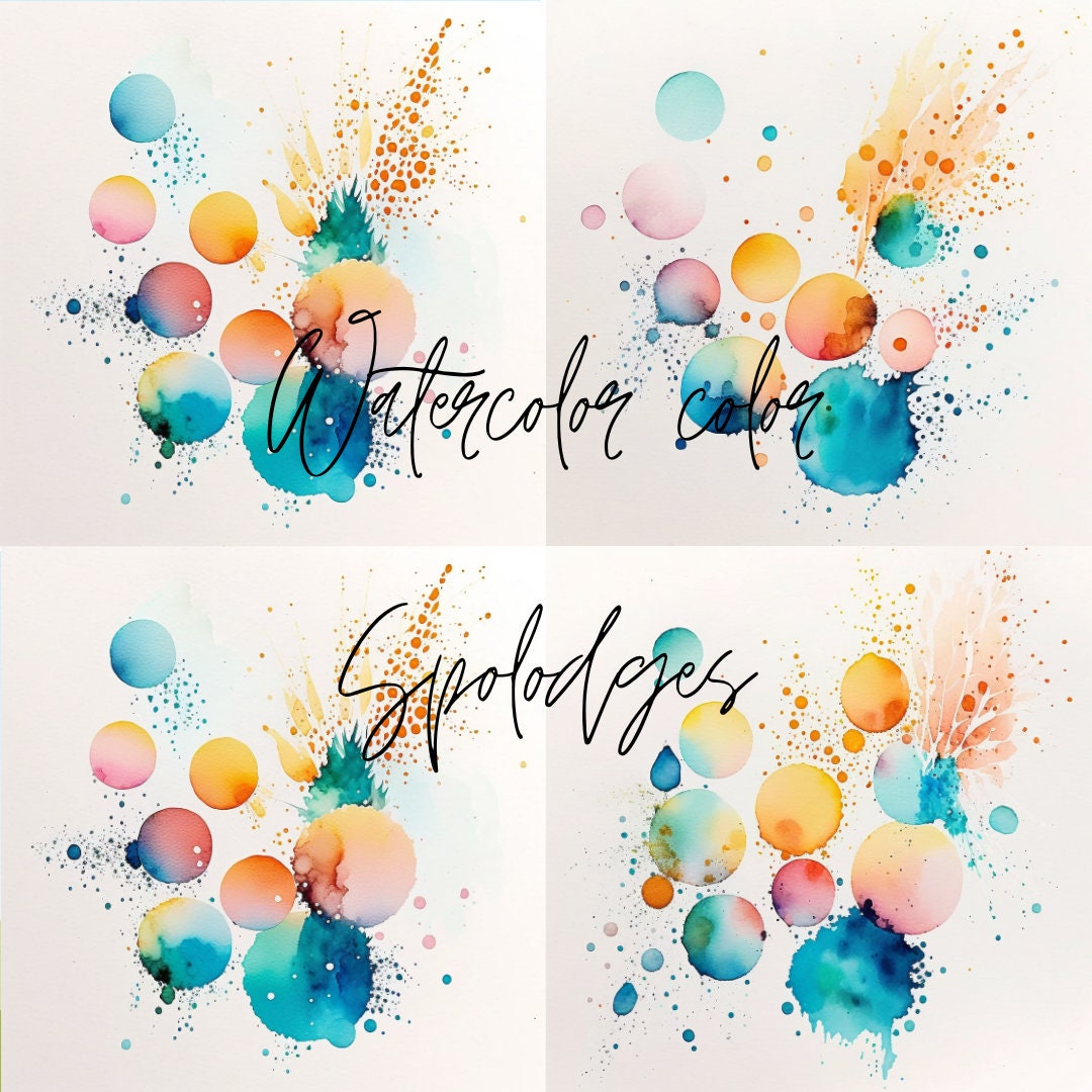 Watercolor Color Splodges Clipart PNG Paint Splodges Clipart - Etsy